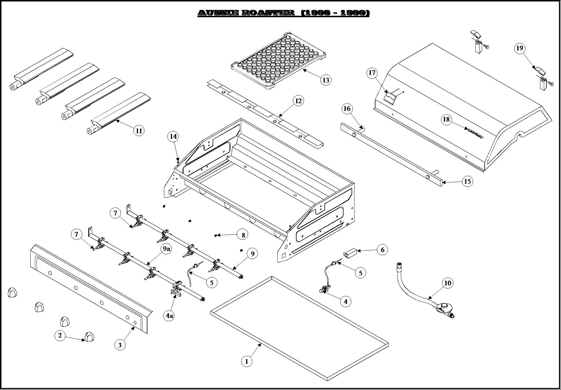 Barbeques Galore | AussieRoaster Painted 3 & 4 Burner Head - G3ARW31 ...