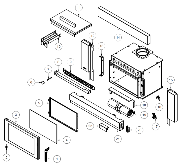 Barbeques Galore | Saxon Blackwood Insert Wood Heater (SXBWIN22MB)