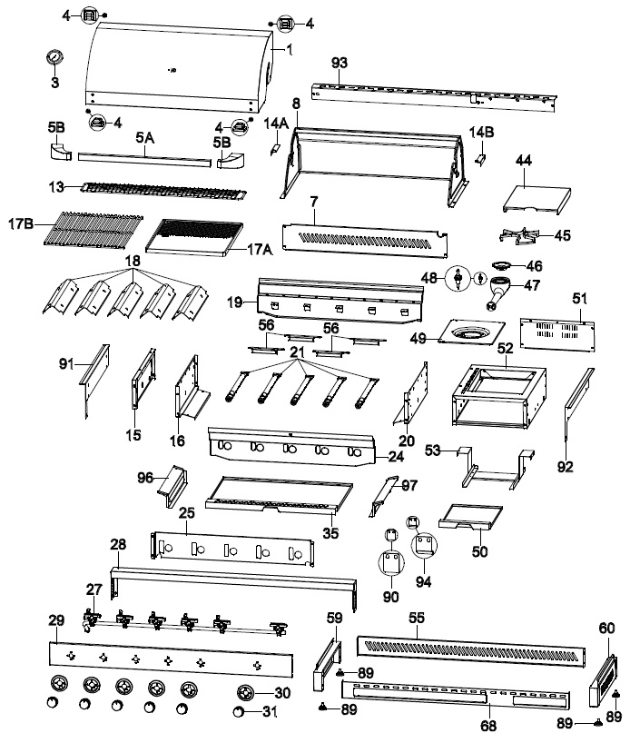 Barbeques Galore | Cucina Pro 5 Burner With Side Burner Build-In Spare ...