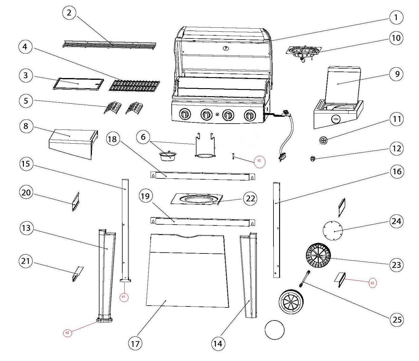 Barbeques Galore | Cook On S4 Complete J Series on Cart BBQ Spare Parts ...