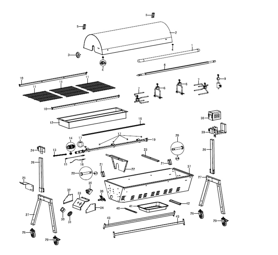 Barbeques Galore | BBQ Master Gas/Charcoal Spit BBQ Spare Parts ...