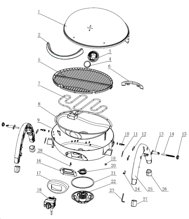 Barbeques Galore | Ziggy By Ziegler & Brown Electric Grill Spare Parts ...