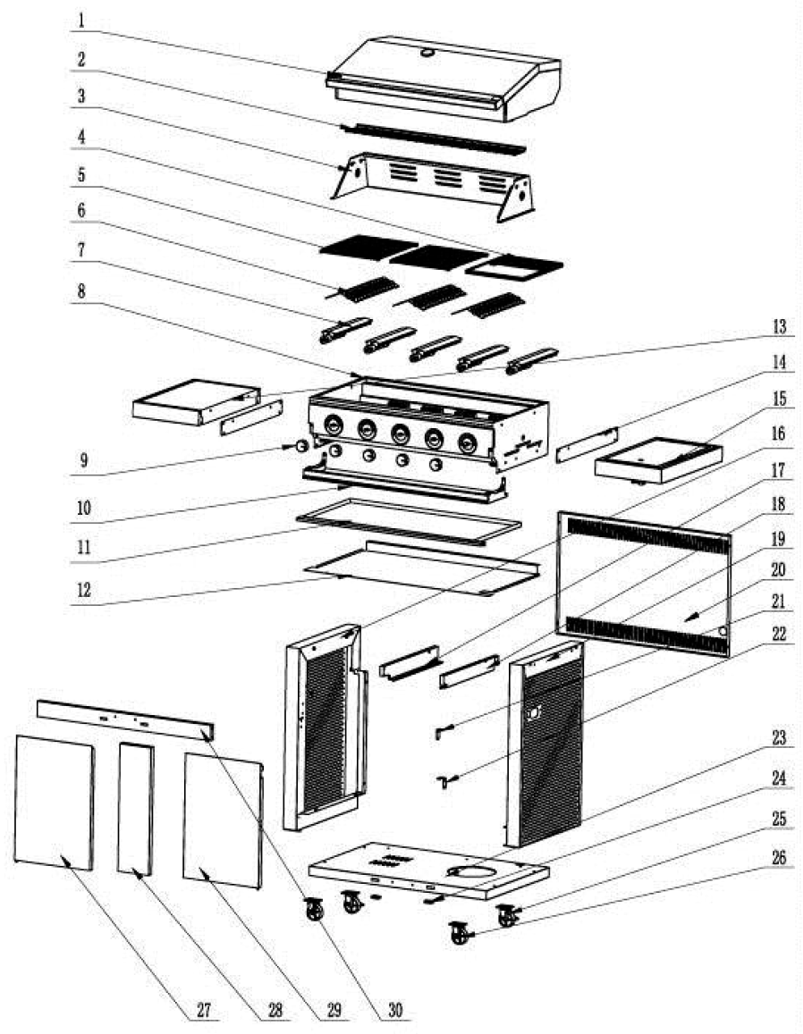 Barbeques Galore | BeefEater 1500 Series 4 & 5 Burner Build-In Spare ...