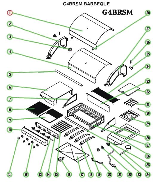 Barbeques Galore | Beefmaster Premium M-Series 4 Burner Head Spare ...